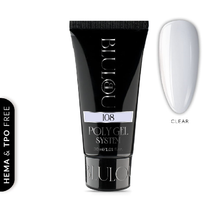 Acryl Gel - Poly Gel System - 108 CLEAR - 30 ml - BLULOU :: nailsmarket.hu
